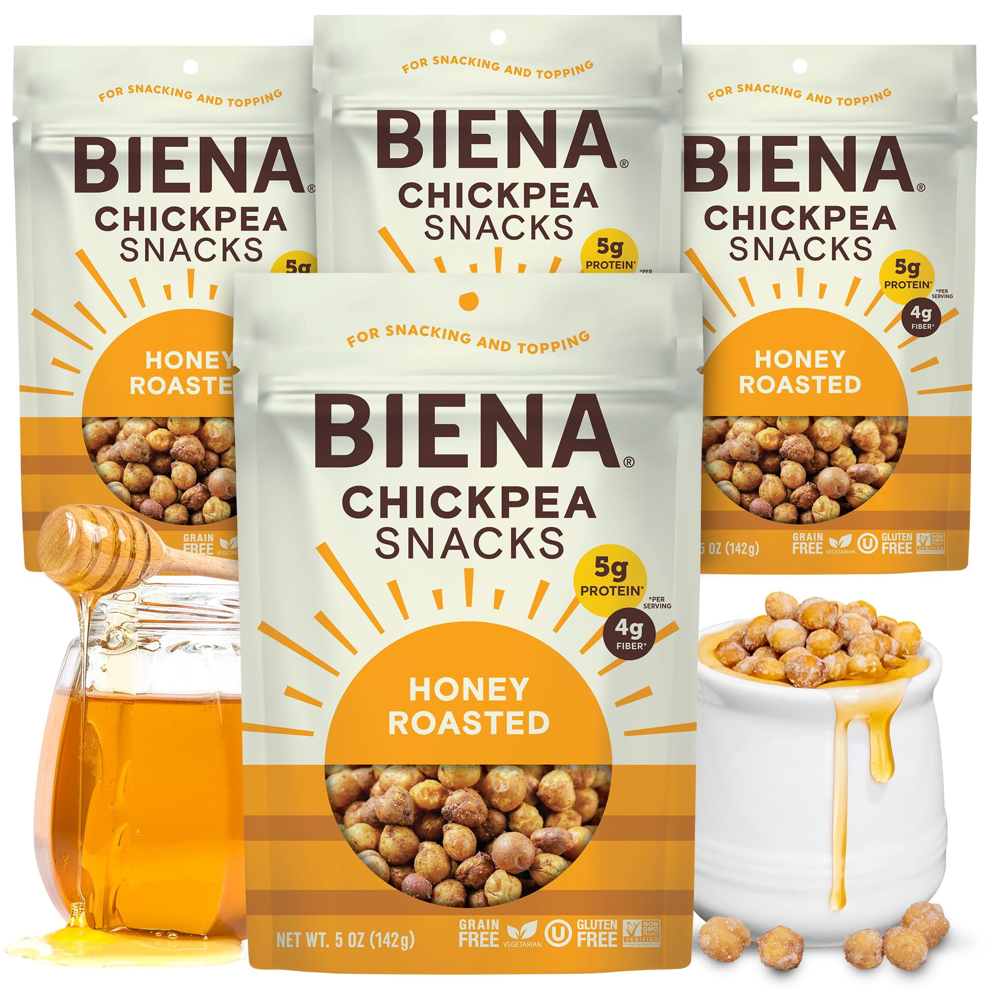 BIENA Chickpea Snacks - ESF27 Crunchy Roasted Chickpeas - High Fiber ...