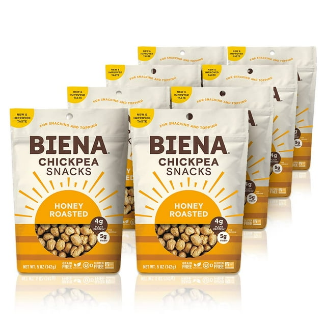 BIENA Chickpea Snacks, Honey Roasted | Gluten Free | Dairy Free ...