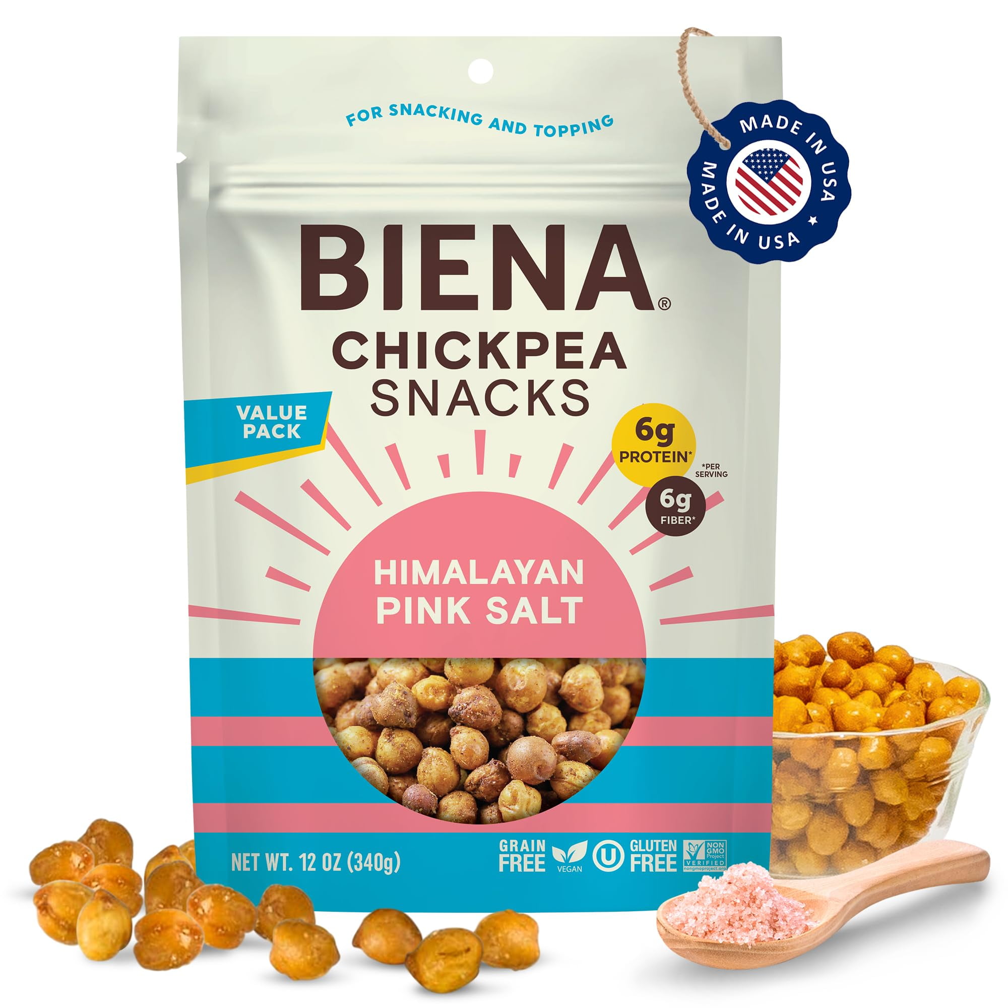 BIENA Chickpea Snacks - MSF2 Crunchy Roasted Chickpeas - High Fiber ...