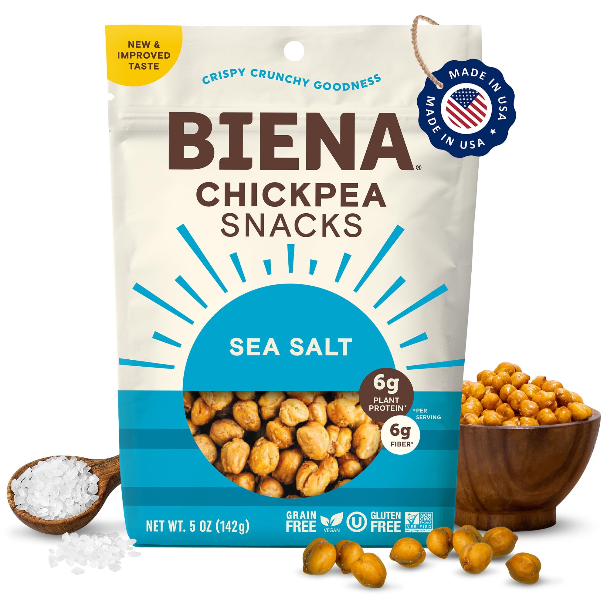BIENA Chickpea Snacks - OIF8 Crunchy Roasted Chickpeas - High Fiber ...