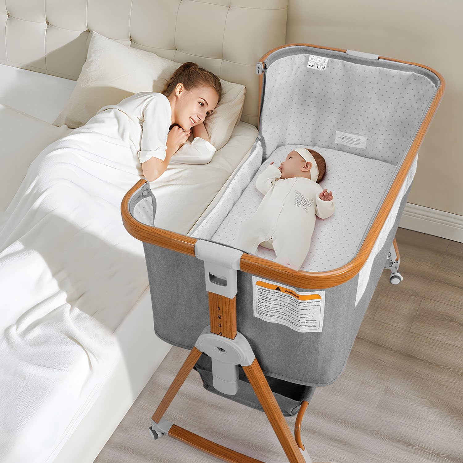 BIERUM Bassinet, 4 In 1 Baby Basinet, Bedside Bassinet for Baby,6 ...
