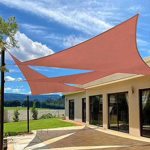 BIEXU 15'X15'X15' Customize Sun Shade Sail Rust Red UV Block 185 GSM ...