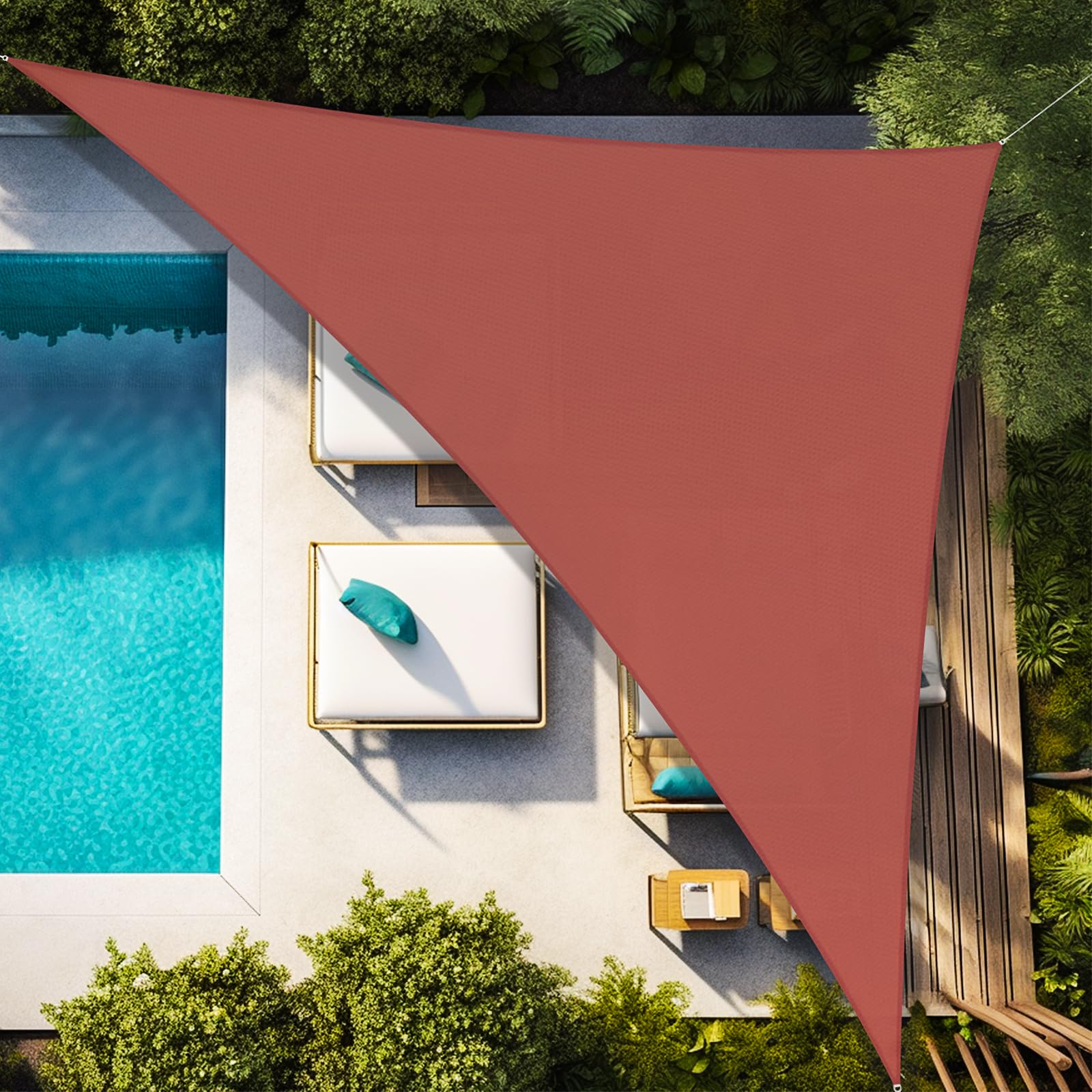 BIEXU 9'x18'x20.1' Customize Sun Shade Sail Rust Red UV Block 185 GSM ...