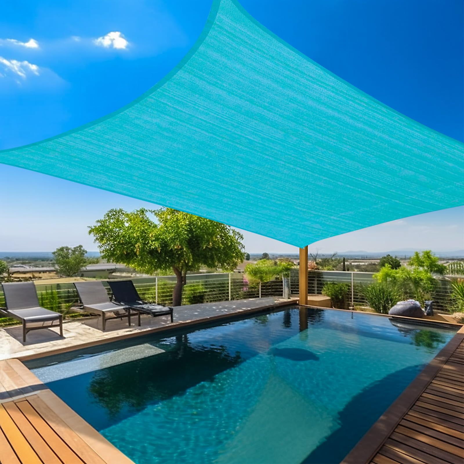 BIEXU RecBIEXUle 14'X16' Custom SizeMiexd TurquoiseSun Shade Sail ...