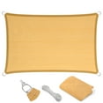 BIEXU Straight Flat-Edged Sun Shade Sail RecBIEXUular 14' x 16' Wheat ...