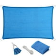 BIEXU Straight Flat-Edged Sun Shade Sail RecBIEXUular 9' x 14' Blue UV ...
