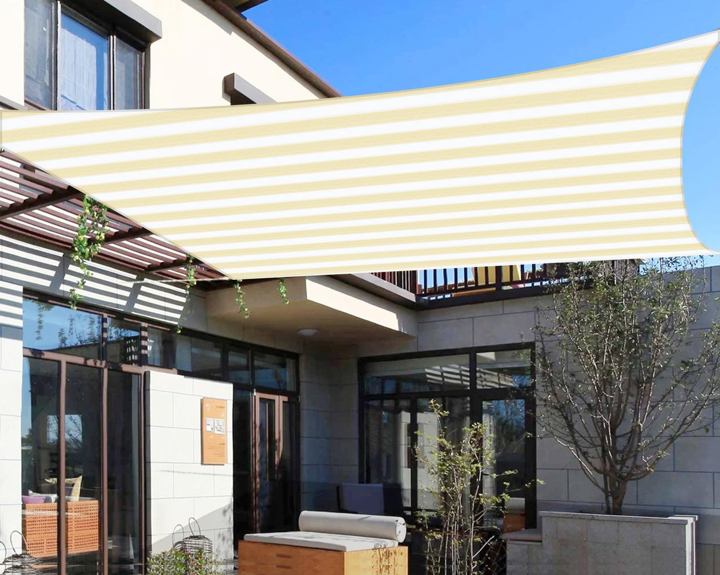 BIEXU Sun Shade Sail 8'x18' RecBIEXUle Shade Sail Canopy Sun Shade for Patio Outside Shade Cloth ...