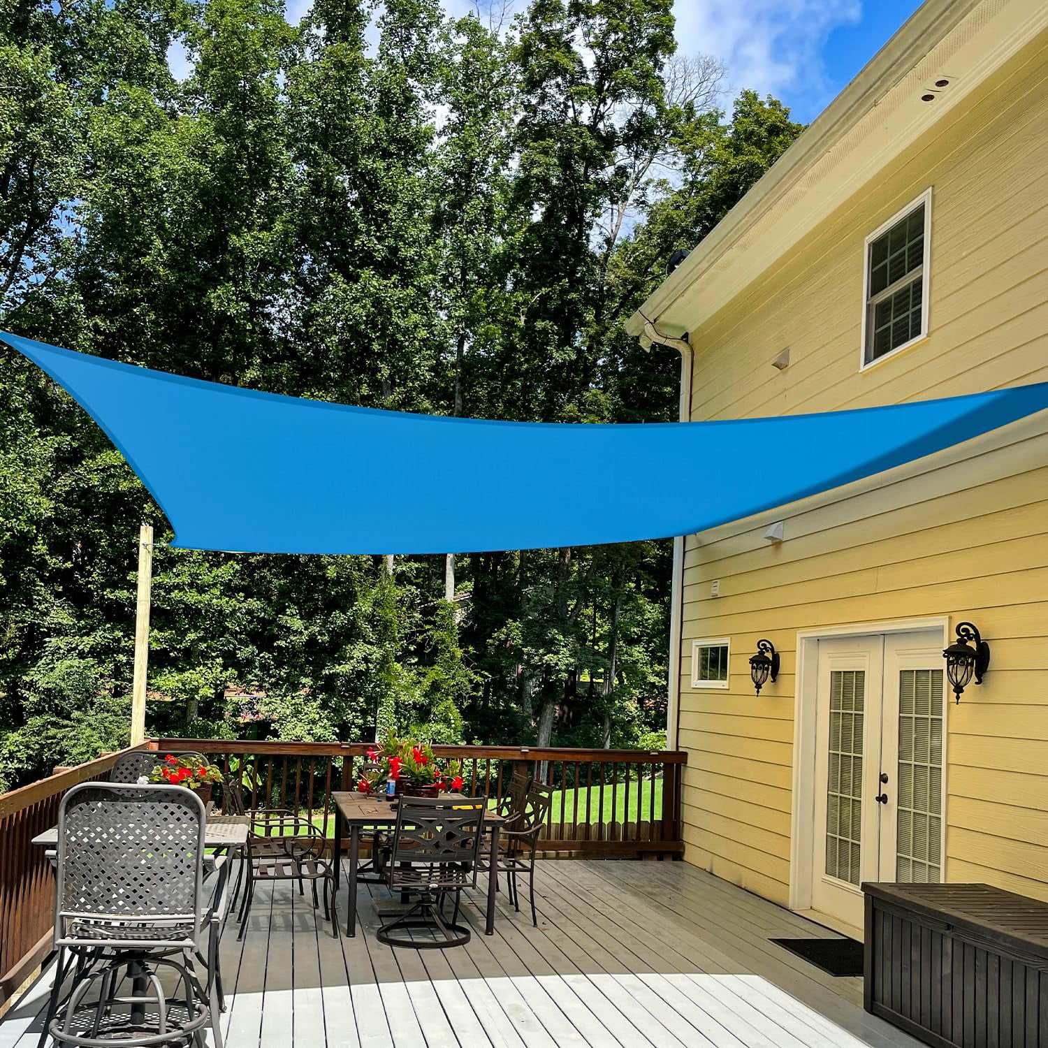 BIEXU Sunshades Depot Blue 5' x 17' Sun Shade Sail RecBIEXUle Canopy ...