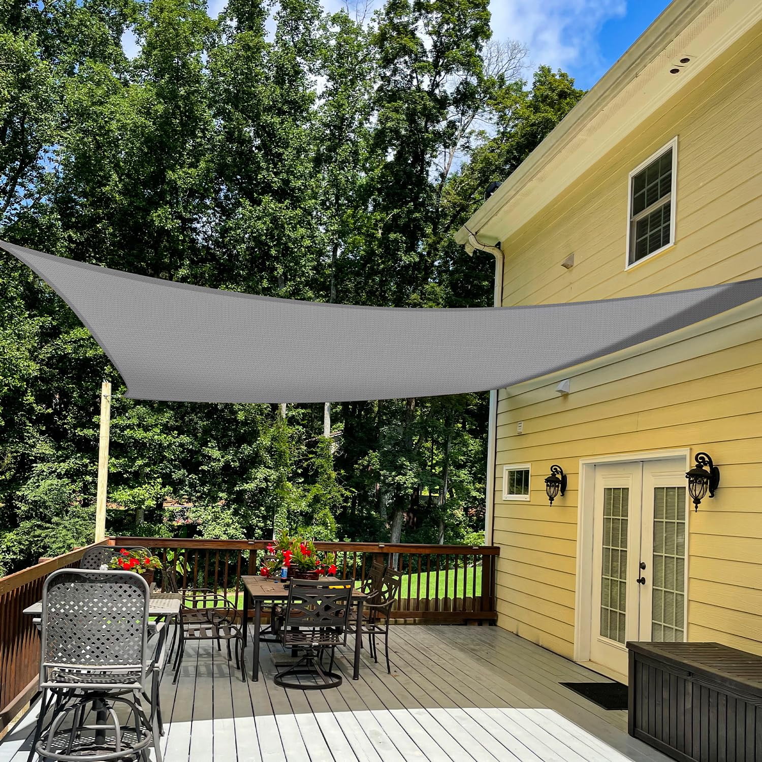 BIEXU Sunshdes Depot 11' x 16' Sun Shade Sail RecBIEXUle Canopy Shade ...