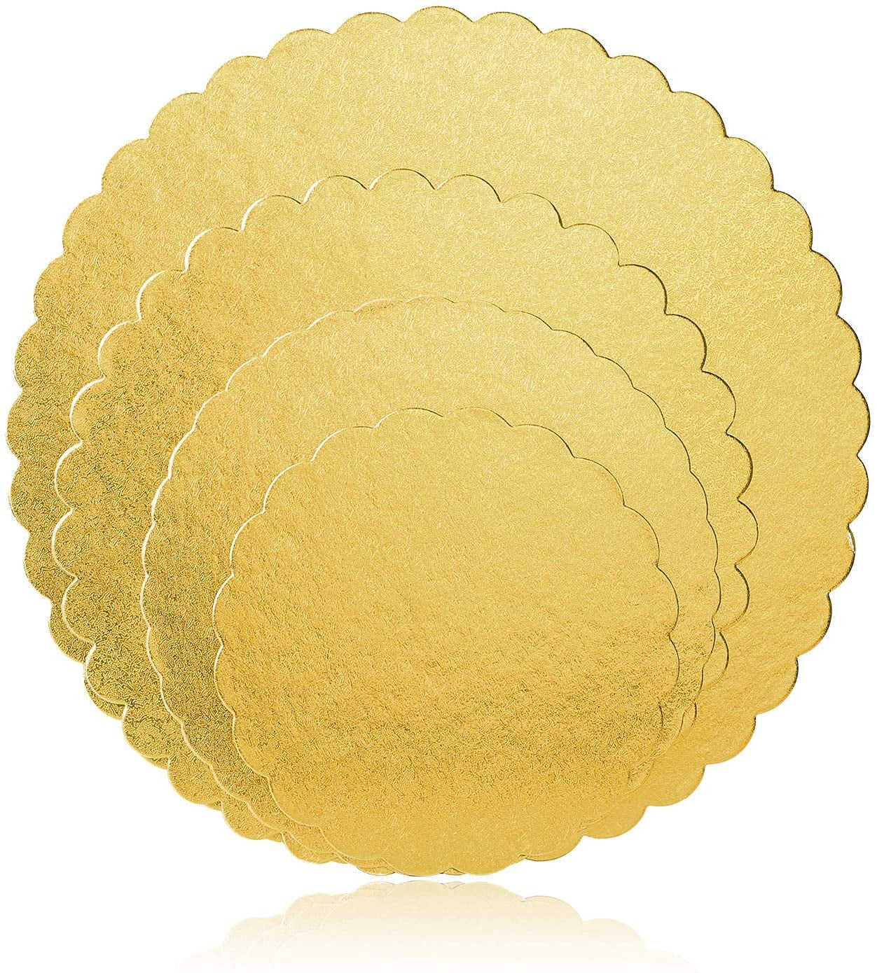BIG BOX 16 piece 4 size combo Cake Boards Gold Round Cardboard 4 ...