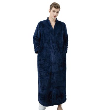 Ross Michaels Men's Bath Robe - Full Length Luxury Fleece with Hood and ...