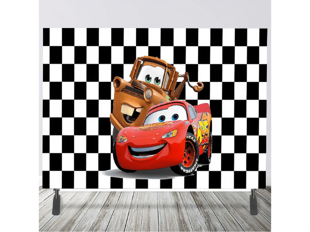 BIG Cars backdrop decoration 7x5ft, checker cars great for party kids ...