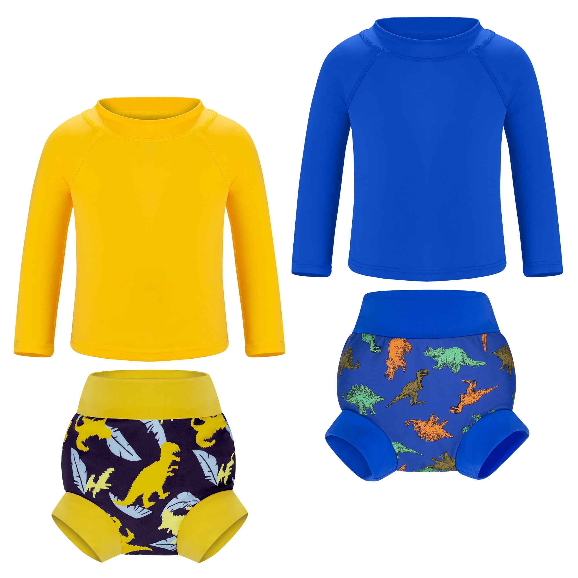 BIG ELEPHANT 2-Pack Unisex Long-Sleeve Swimwear with UPF 50+ Sun ...