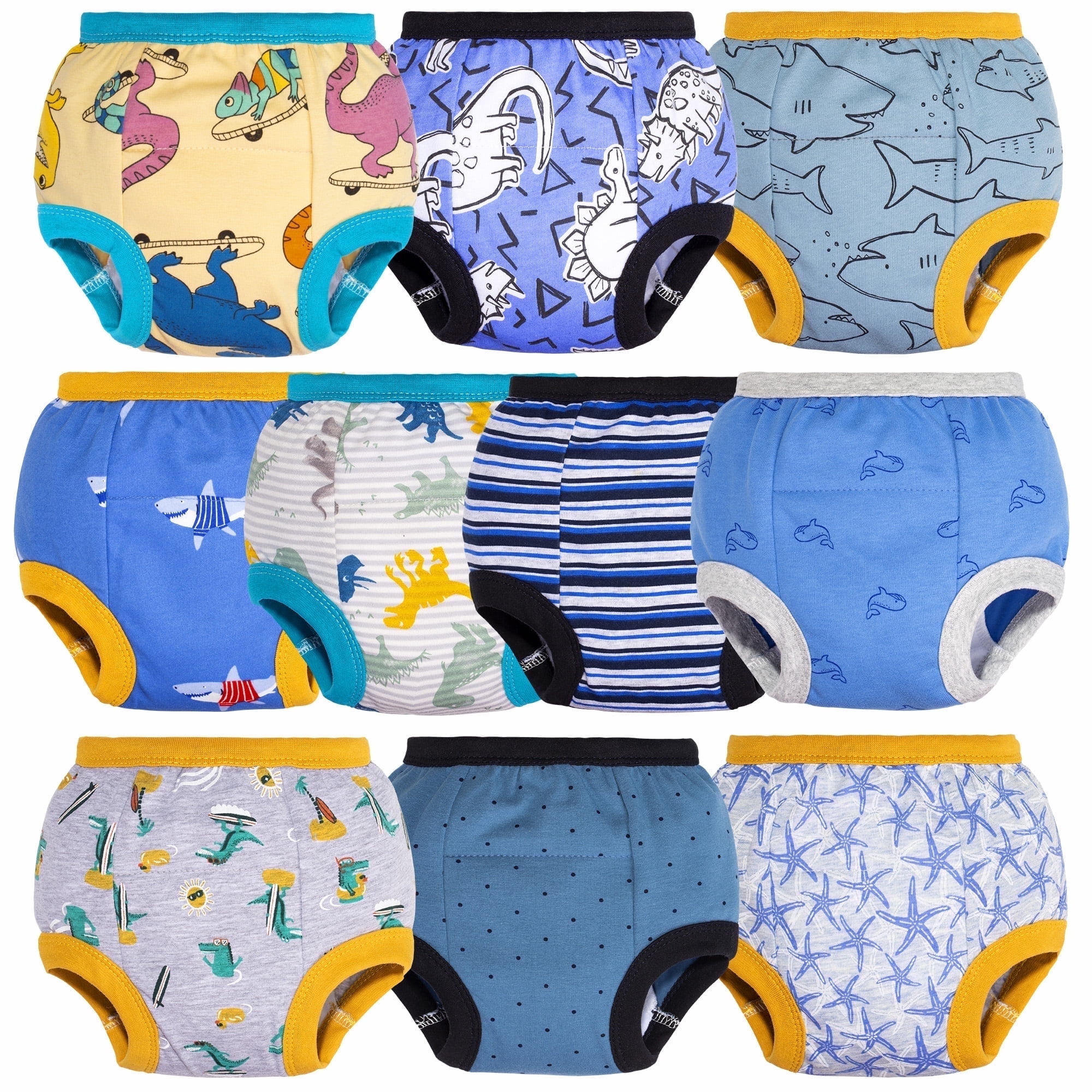 BIG ELEPHANT Baby Boys' 10 Pack Toddler Potty Training Pants, 100% ...