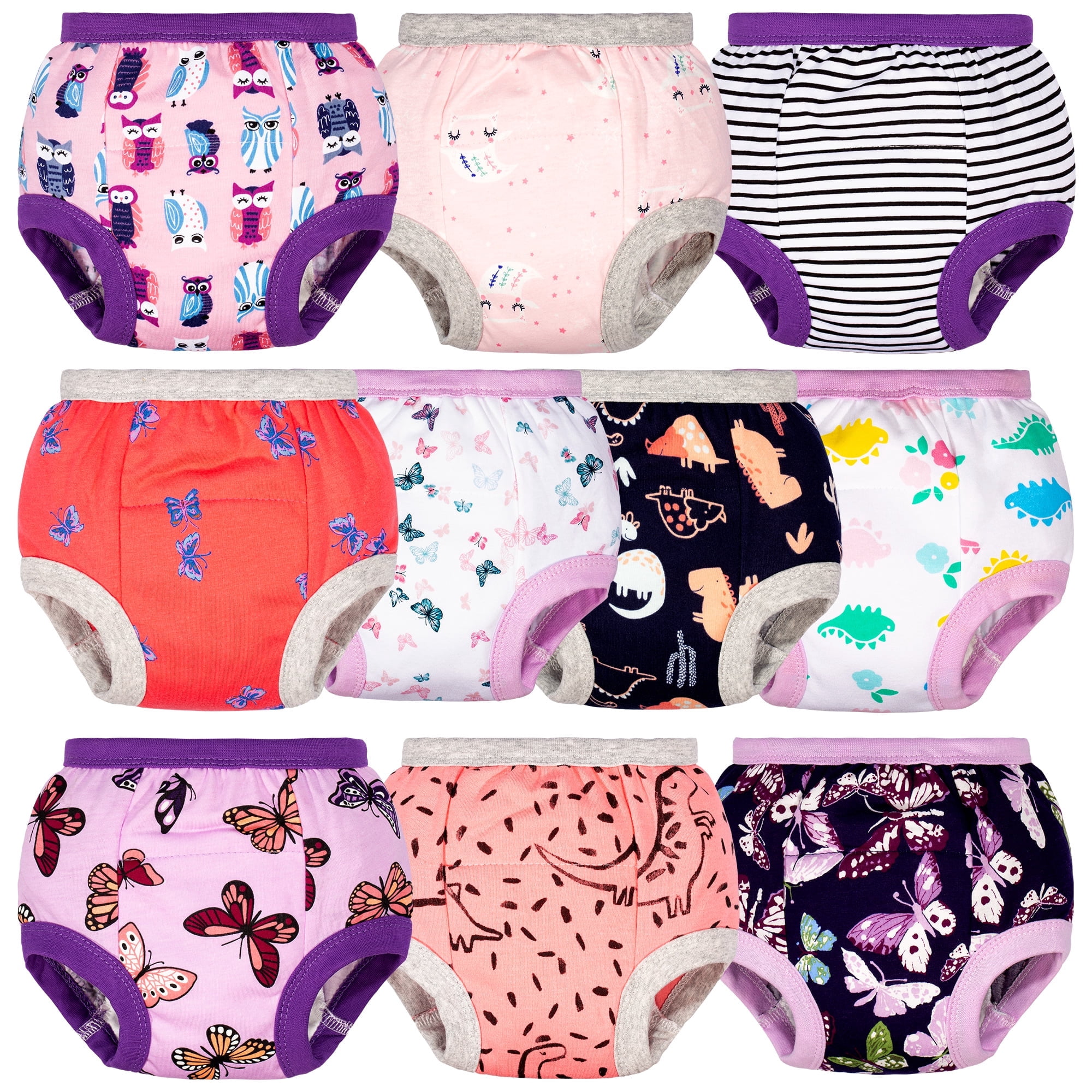BIG ELEPHANT Baby Girls Potty Training Pants, Toddler Reusable 2T, 6 ...