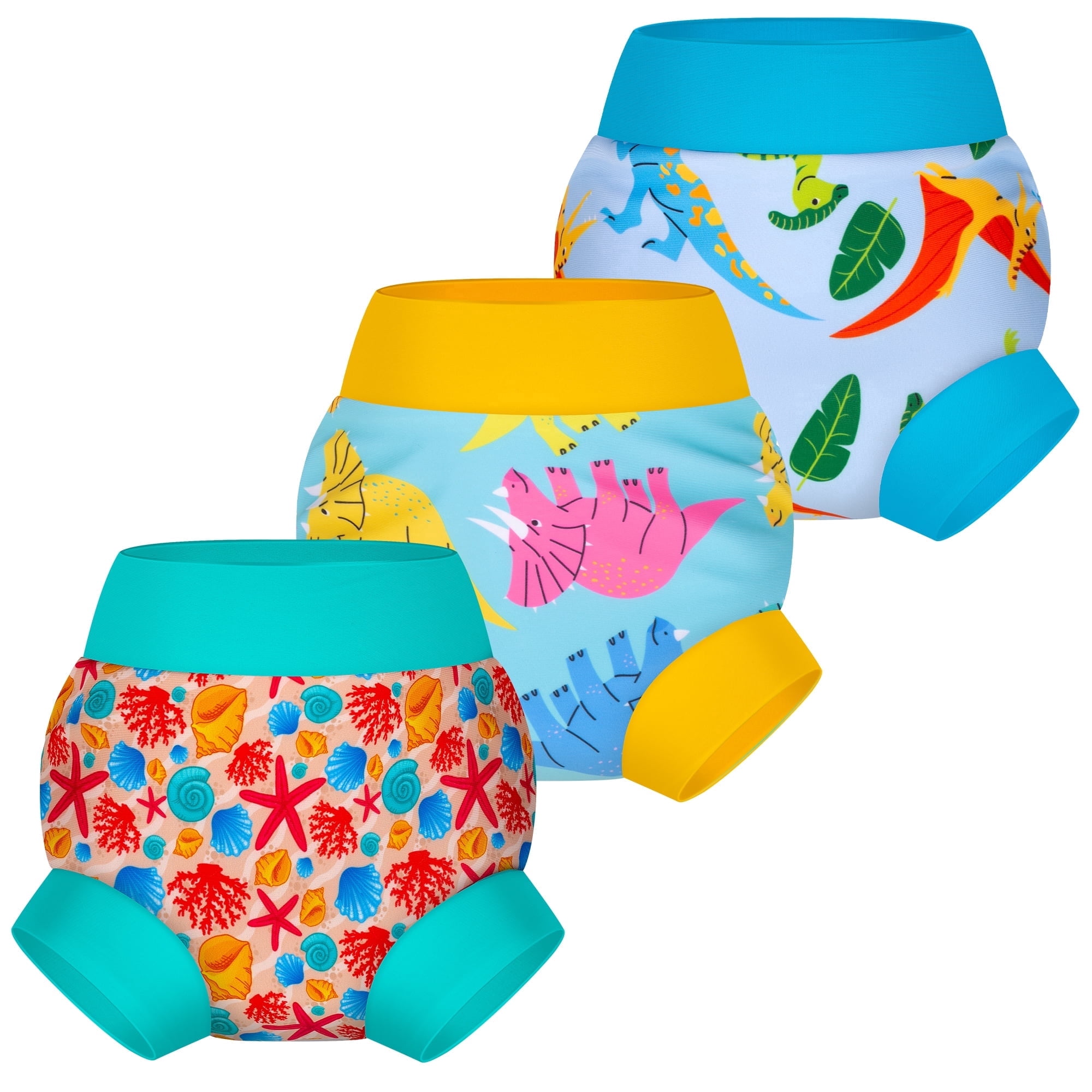 BIG ELEPHANT Baby Swim Diapers 3pcs, Reusable Adjustable Washable ...