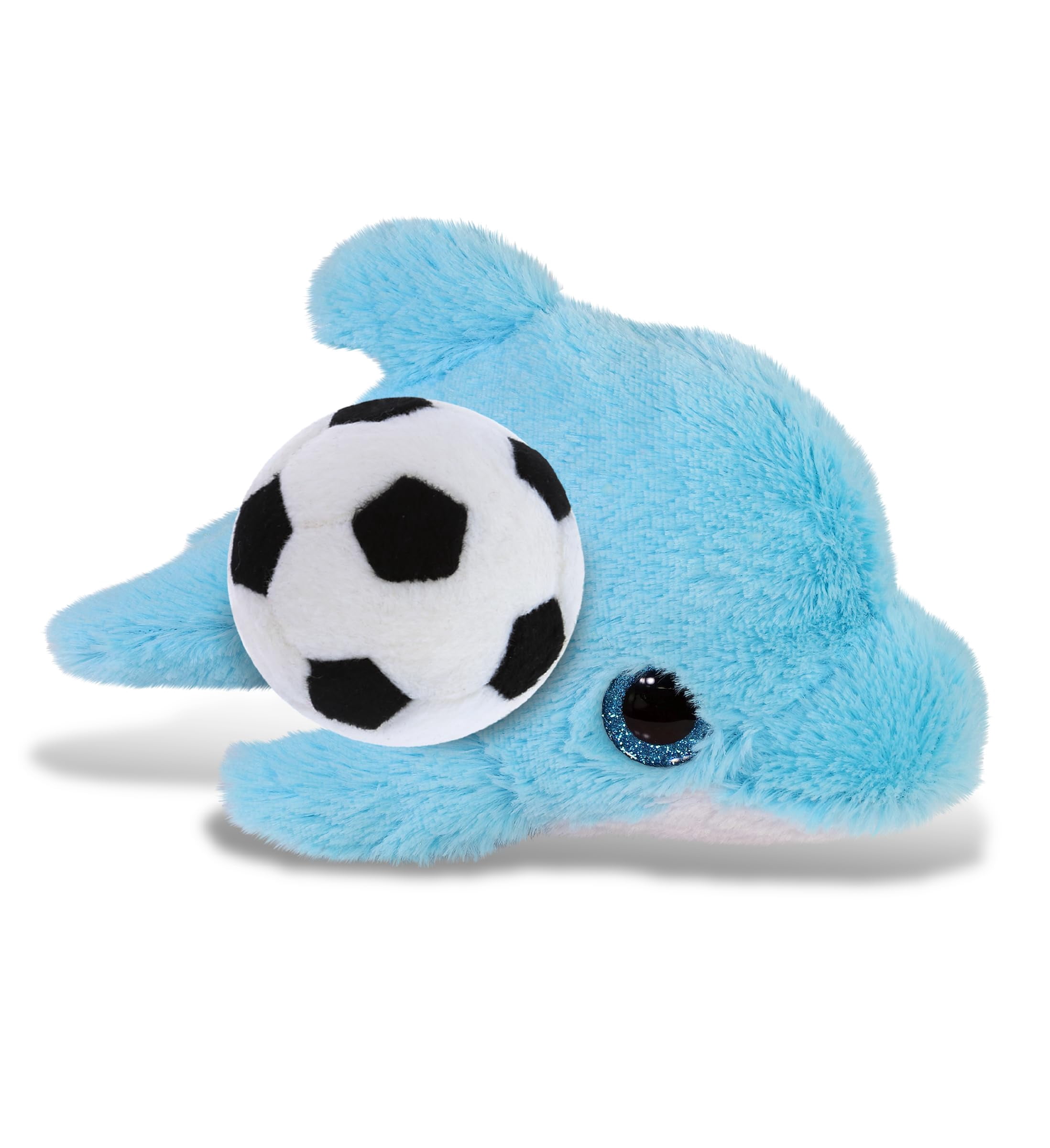 DolliBu Big Eye Blue Dolphin Stuffed Animal with Soccer Ball Plush ...