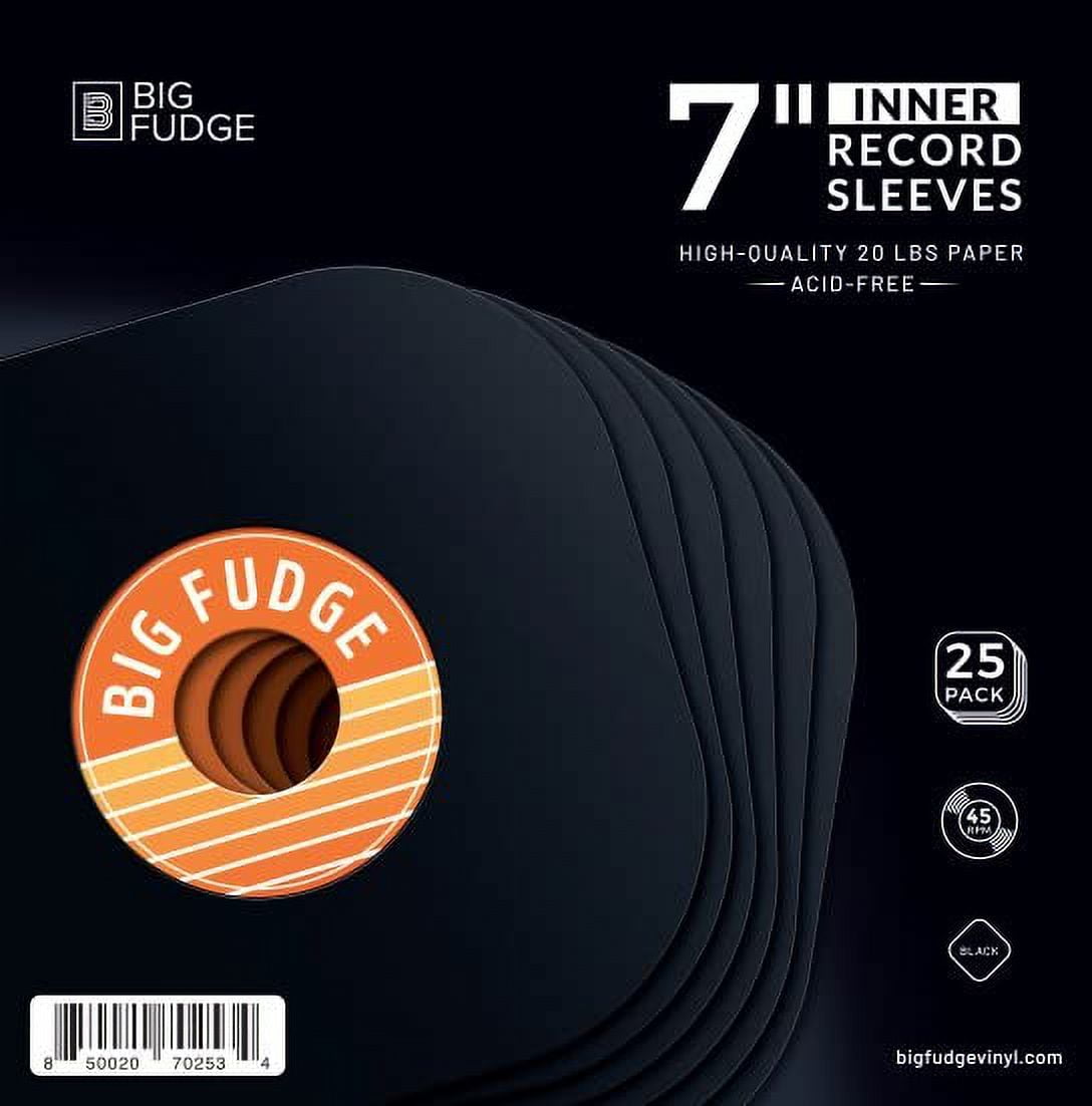 BIG FUDGE Vinyl Record Inner Sleeve Bundle - 7" x 25pcs High-Density ...