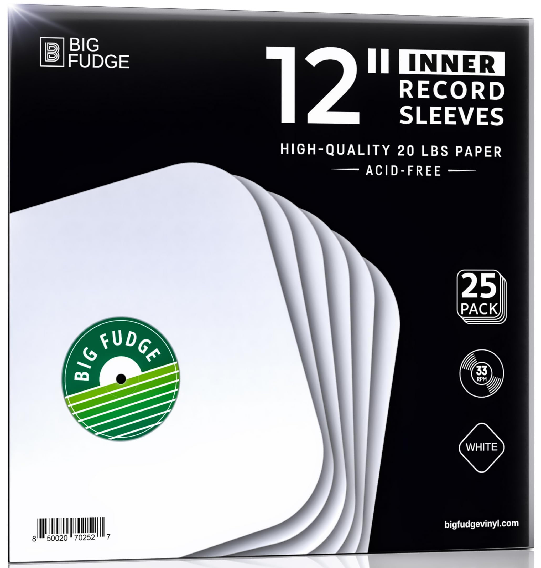BIG FUDGE Vinyl Record Inner Sleeves 25x | Made from Heavyweight & Acid ...