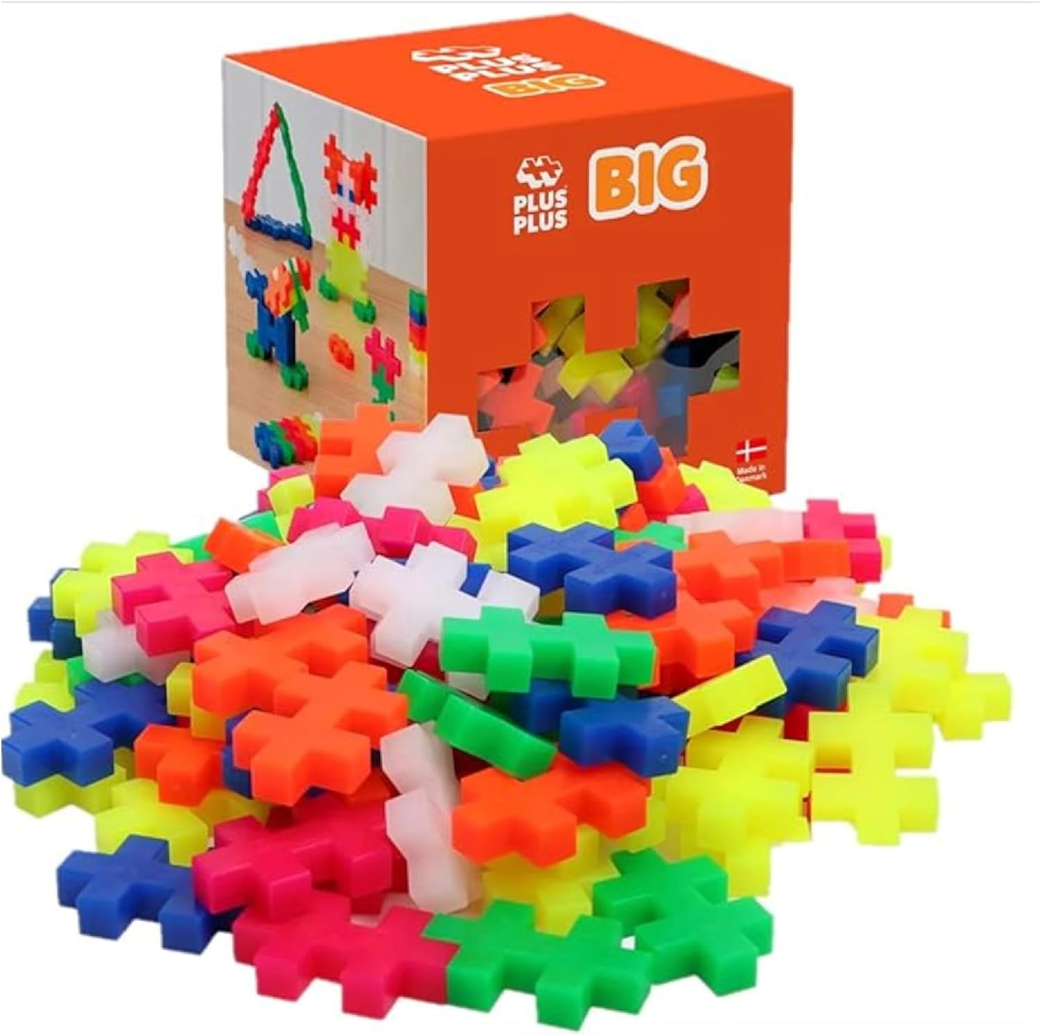 BIG - Open Play Set - 100 Piece - Basic Color Mix, Construction Building Stem Toy, Interlocking ...