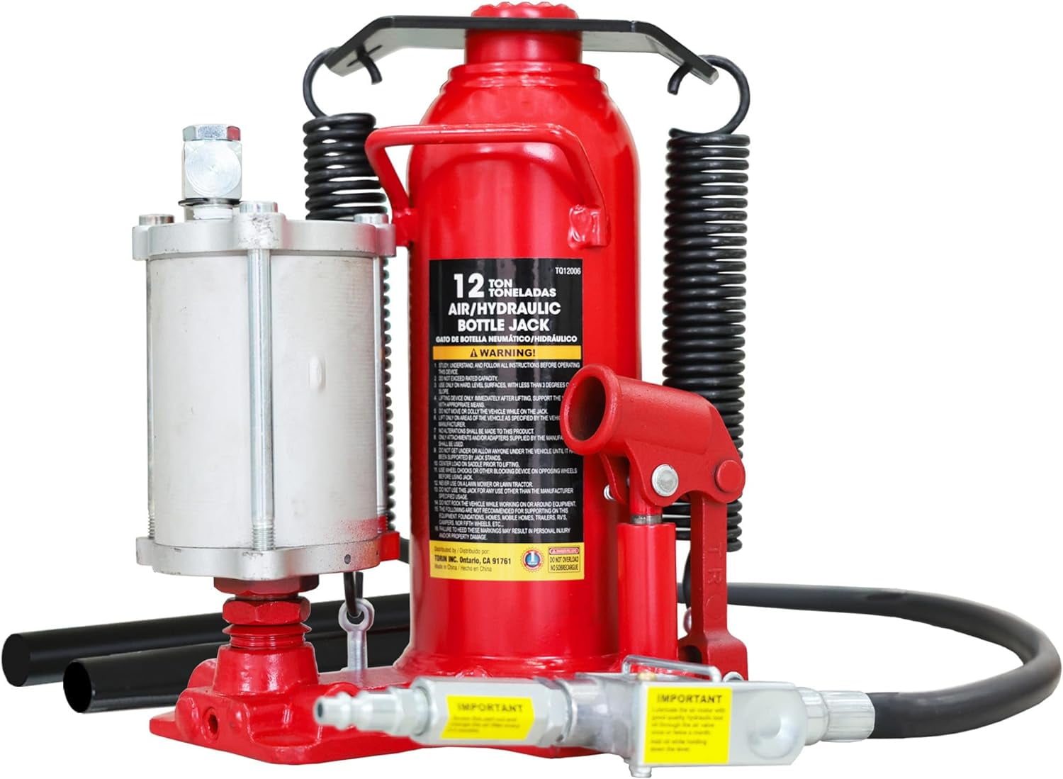 BIG RED 12 Ton Pneumatic Air Hydraulic Car Bottle Jack with Pump for ...