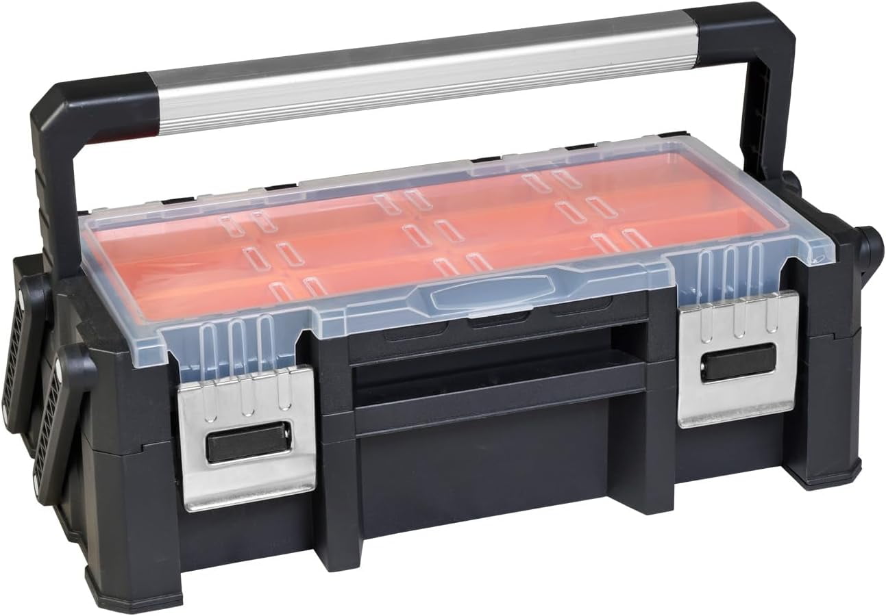 BIG RED 18" Portable Plastic Tool Box Cantilever Organizer Box with ...