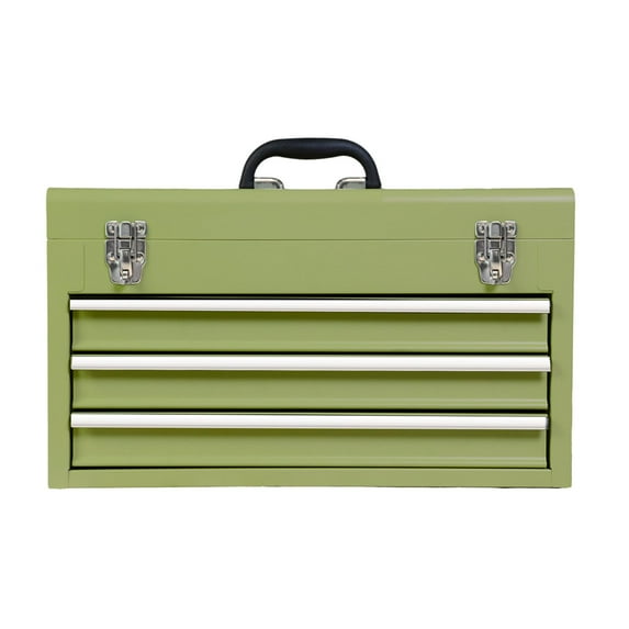 BIG RED 20" Portable 3 Drawer Steel Tool Box Organizr Storage for Garage,Hom, Green - Walmart.com