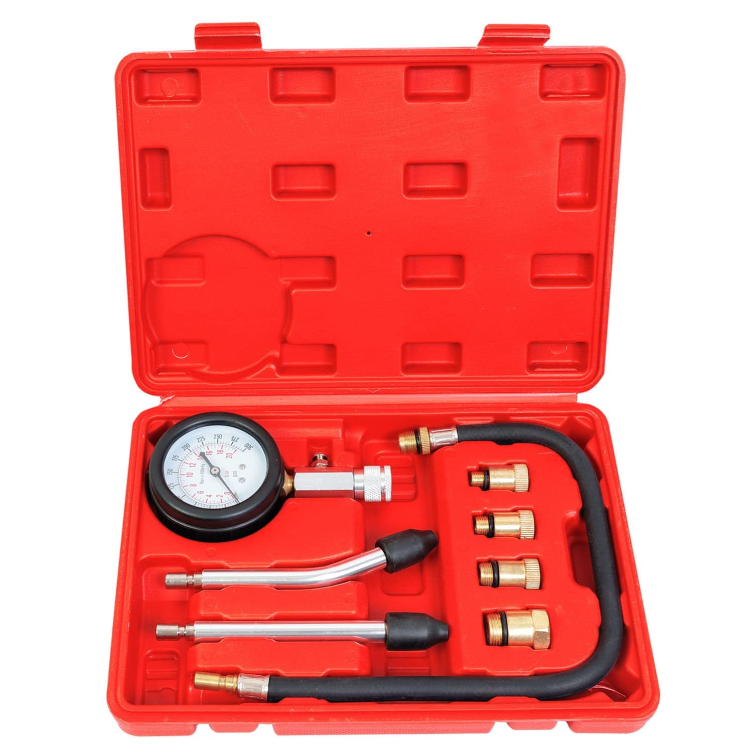 BIG RED Engine Compression Test Kit, 8 PCS, 0-300 Psi, Cylinder ...