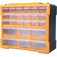 BIG RED Plastic Storage Tool Box/Cabinet Organizer with 24 Drawer Clear ...