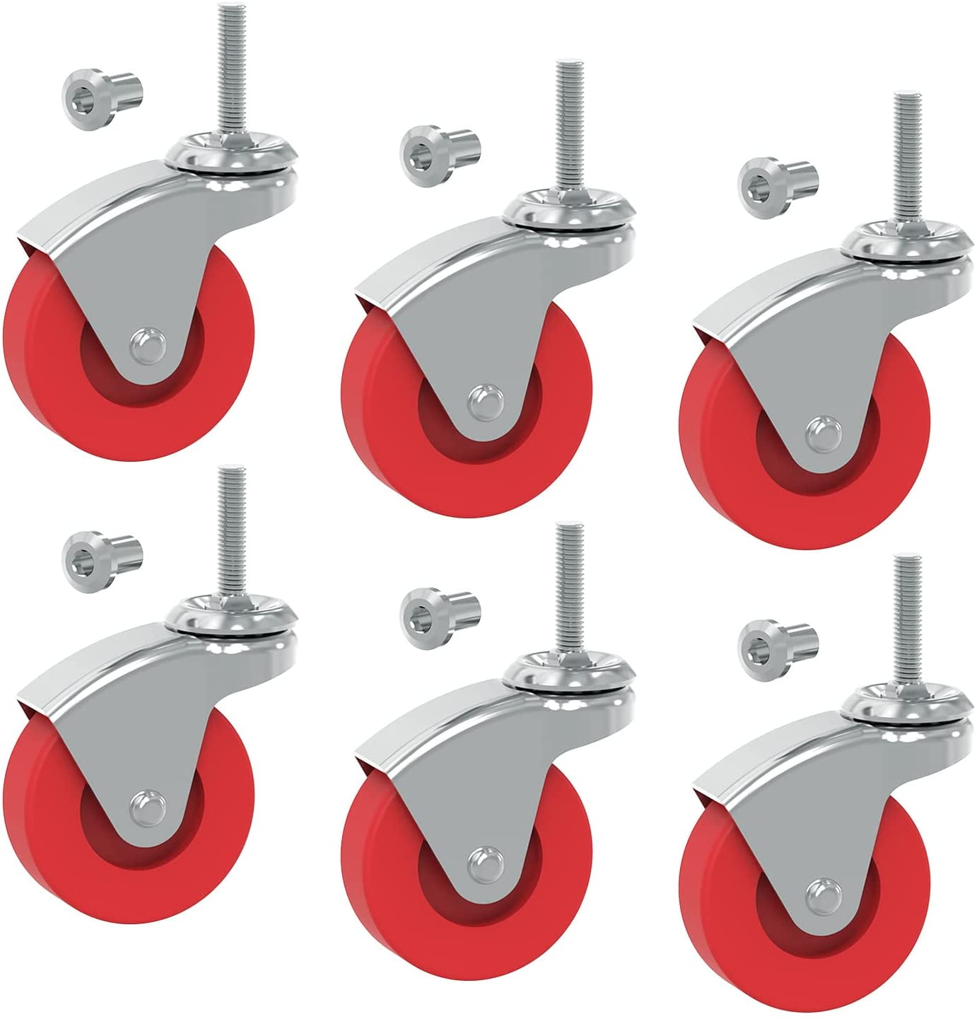 BIG RED Replacement Swivel Casters, 2.5" Wheels with Posts (Fits ...