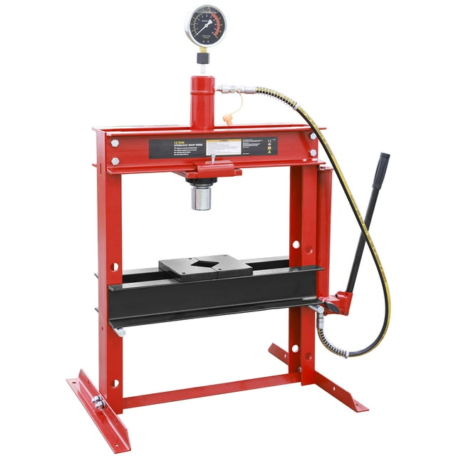 BIG RED Steel 12 Ton Hydraulic Garage/Shop Benchtop Press with Gauge ...