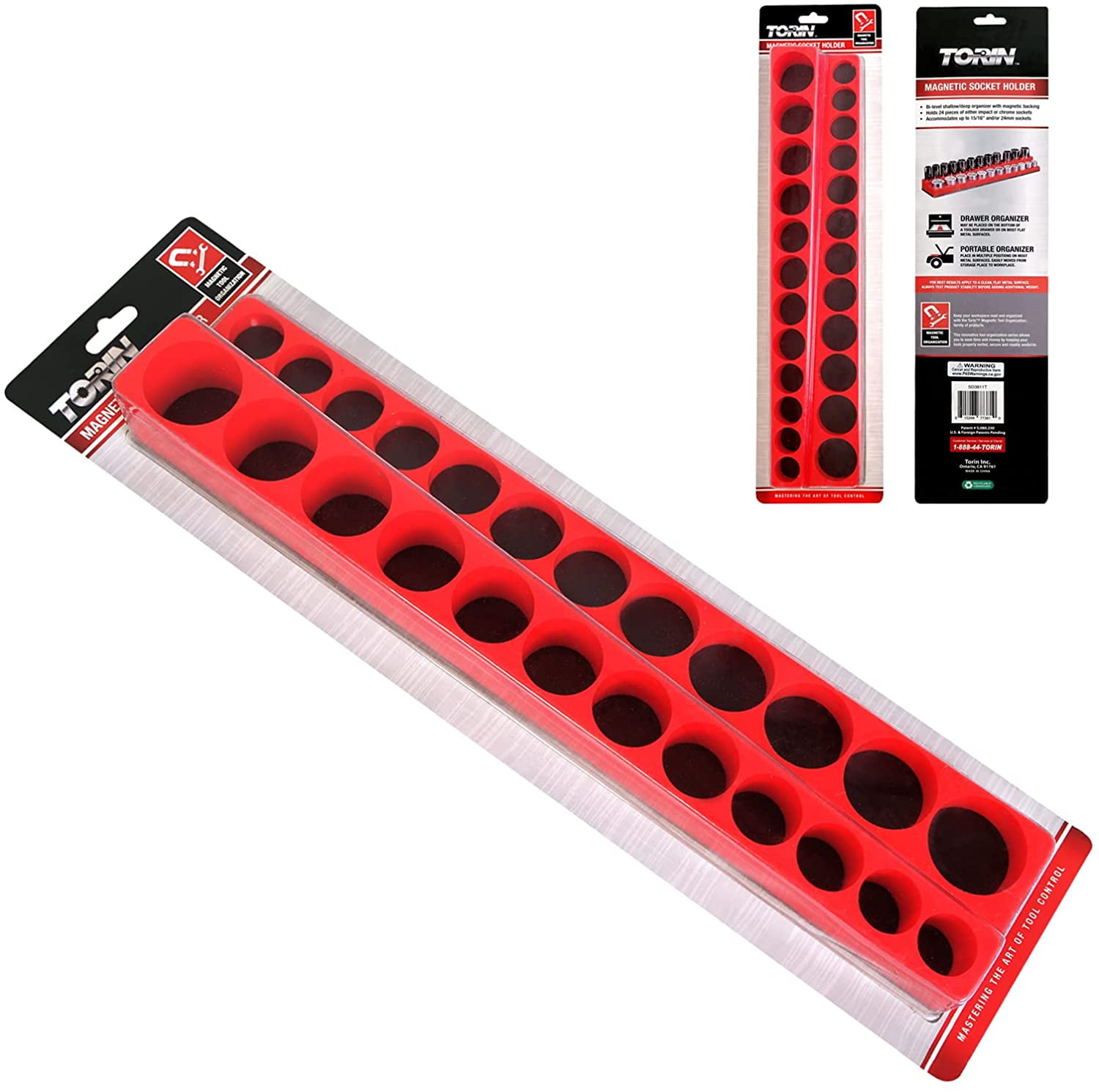 BIG RED Tool Storage Organizer: Magnetic Socket Rack, 3/8" Drive ...