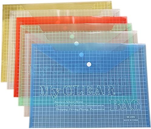 BIGEBO 10 PCS Plastic Folders for File,Transparent My Clear Bag,Office ...