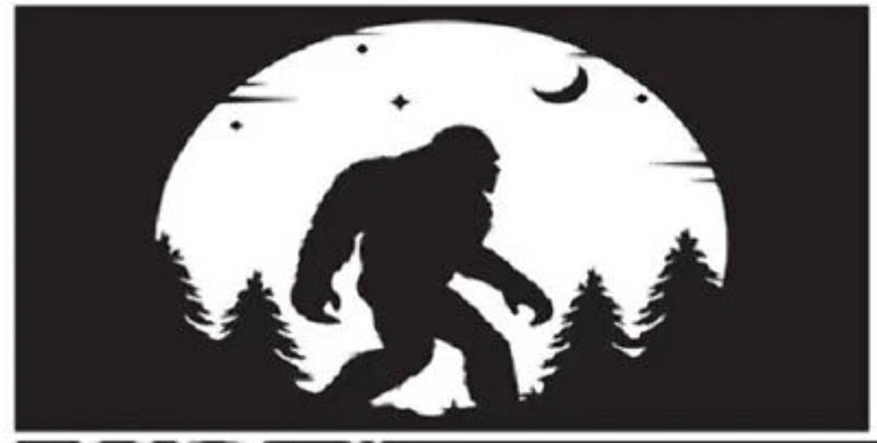 BIGFOOT SASQUATCH FULL MOON NIGHT TACTICAL BLACK Vinyl Decal Bumper ...