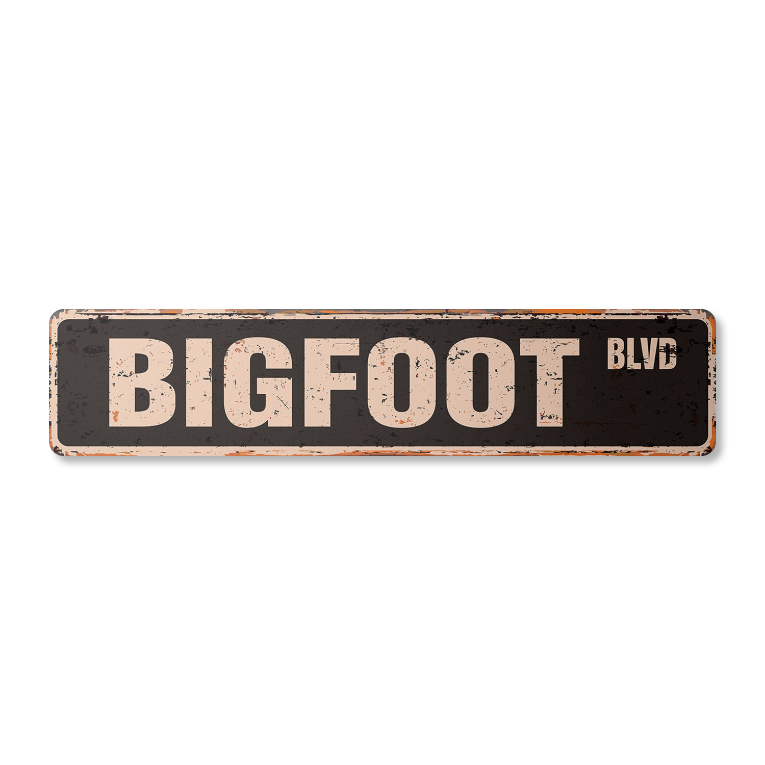 BIGFOOT Vintage Aluminum Street Sign sasquatch folklore hairy large ape ...