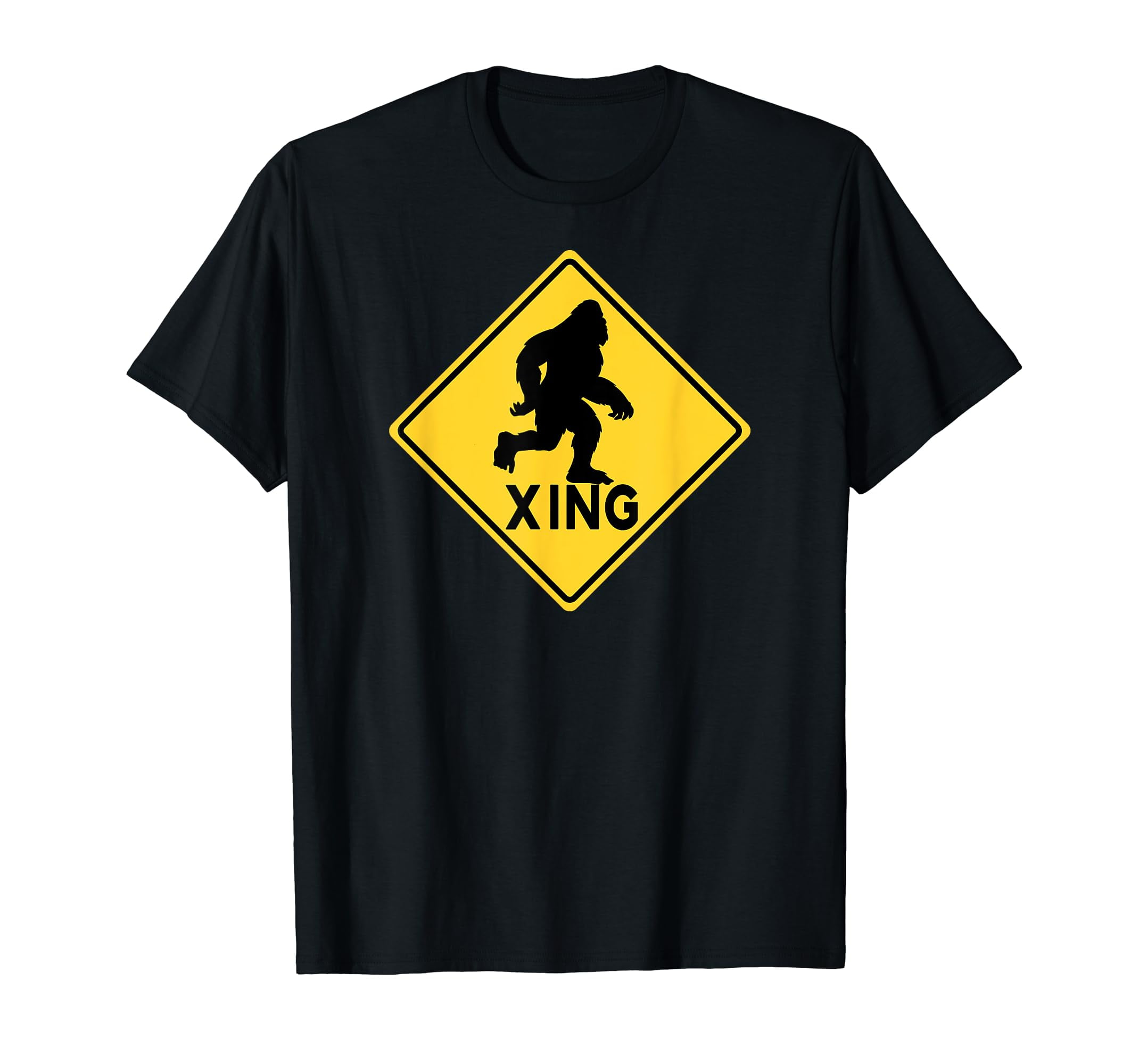 BIGFOOT YETI SASQUATCH CROSSING XING Traffic Sign Big Foot T-Shirt ...