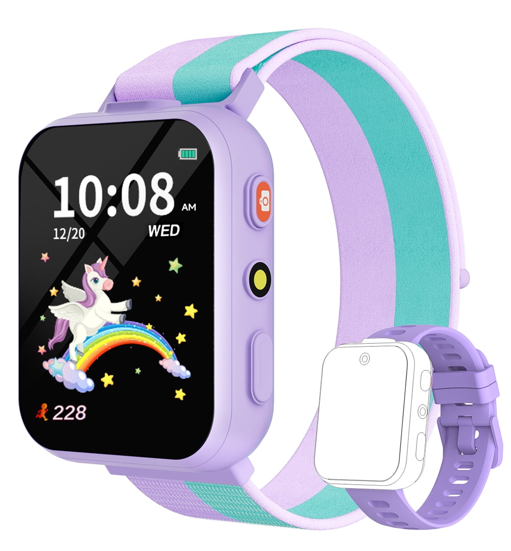 BIGGERFIVE Smart Watch for Kids with Dual Cameras, Two Straps, 30 ...