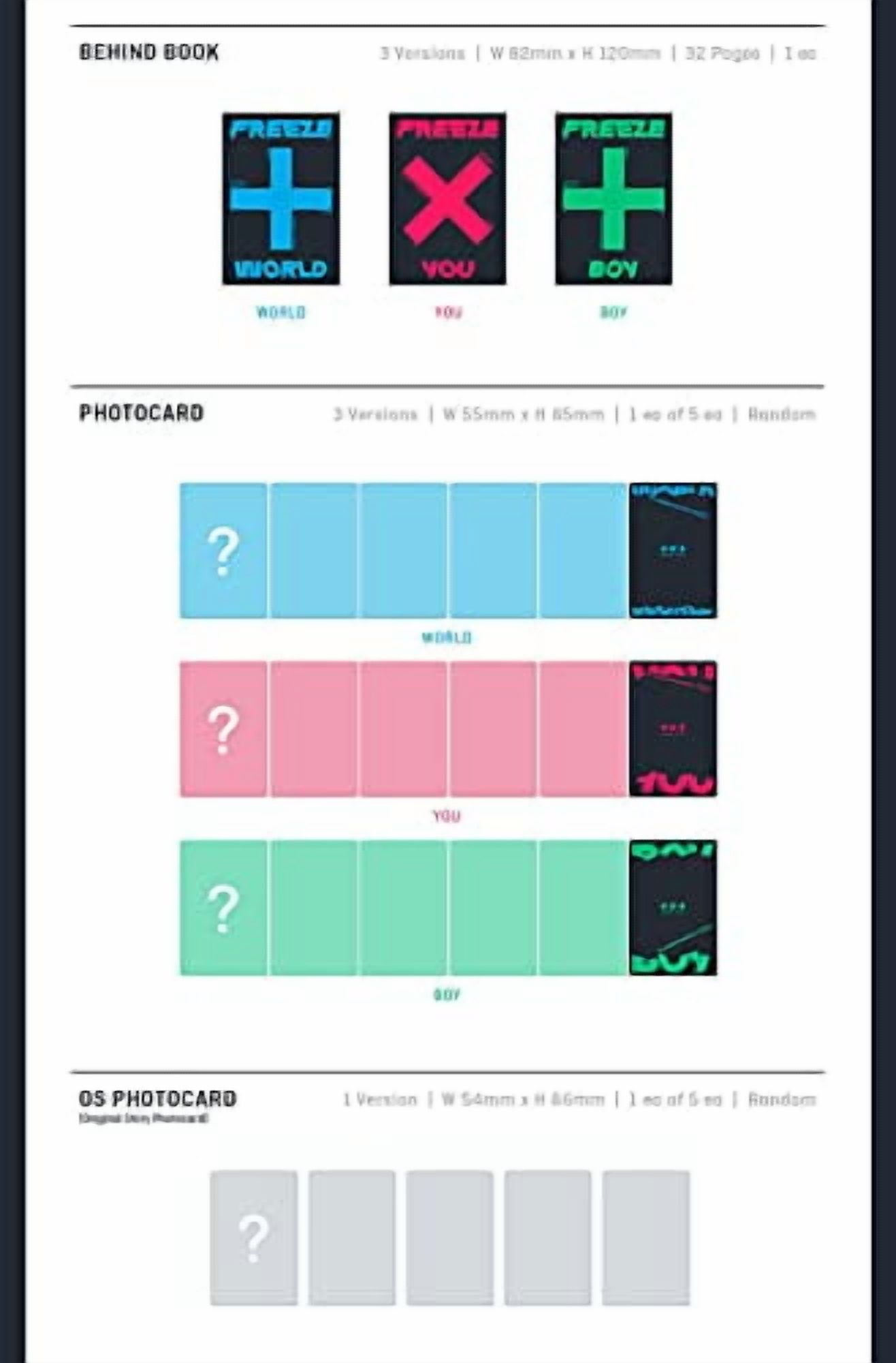 BIGHIT Ent. TXT - Chaos Chapter : Freeze Album+Extra Photocards Set ...