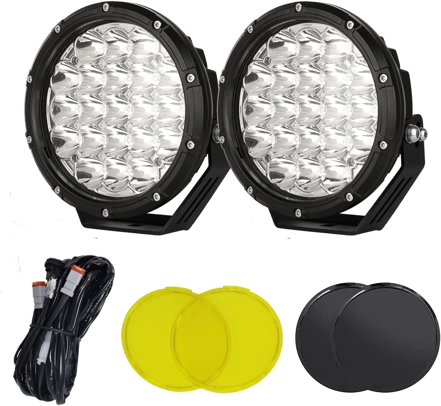 BIGLIONX Round LED Offroad RRF12 Lights 7inch 2pcs 32000LM LED Off Road ...