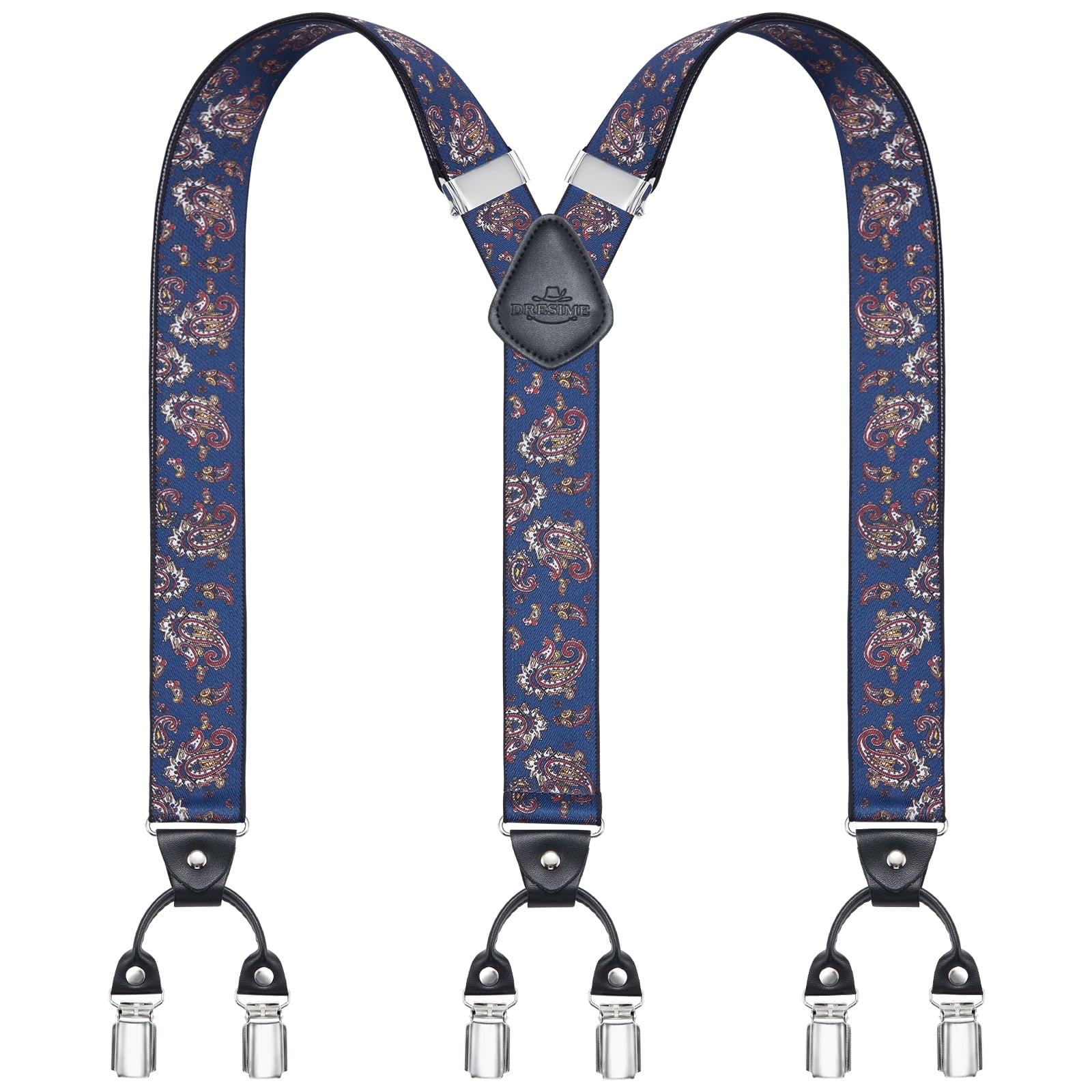 BIGLUFU Men's Suspenders, Y-Shaped Heavy Duty Suspenders - 6 Metal ...
