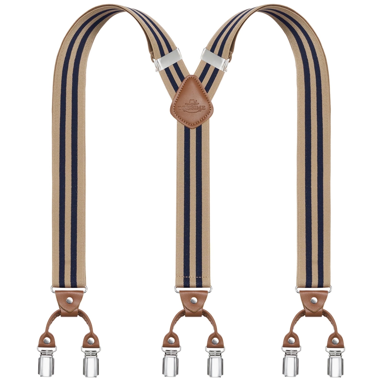 BIGLUFU Men's Suspenders, Y-Shaped Heavy Duty Suspenders – 6 Metal ...