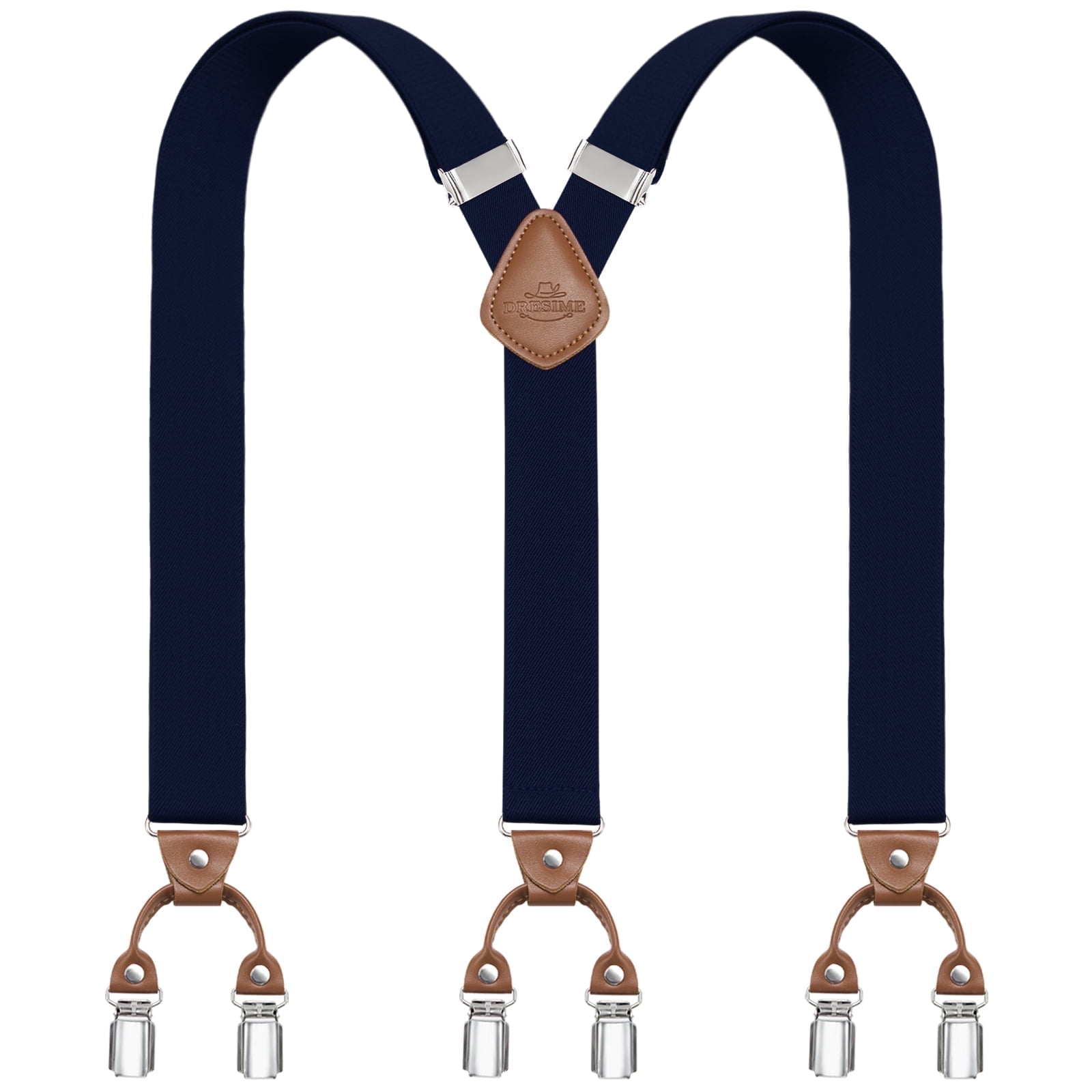 BIGLUFU, Men's Suspenders, 6 Metal Clips, Elastic Y-Shaped Heavy Duty ...