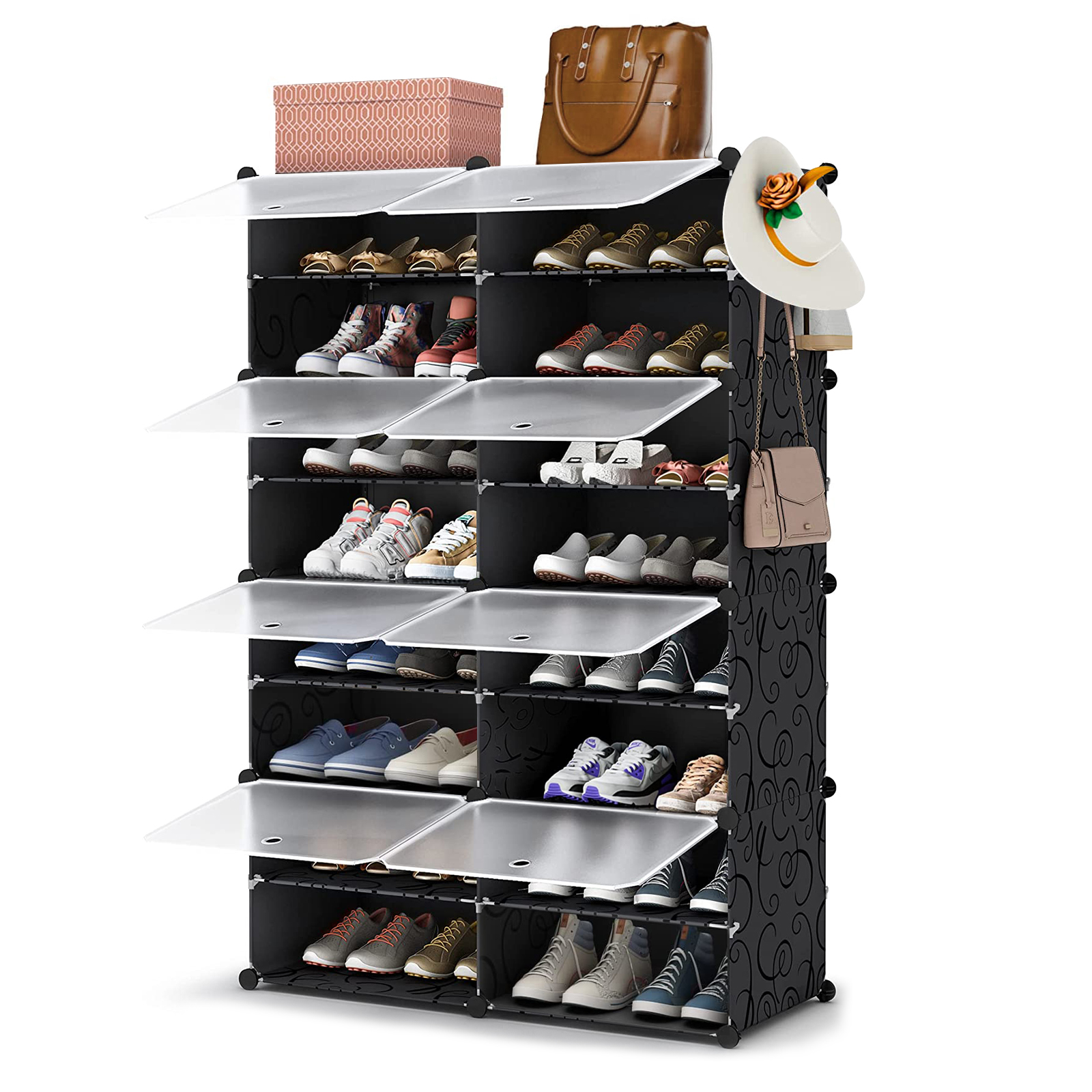 BIGLUFU Portable Shoe Rack Organizer, 8-Tier Shoe Rack Organizer for ...