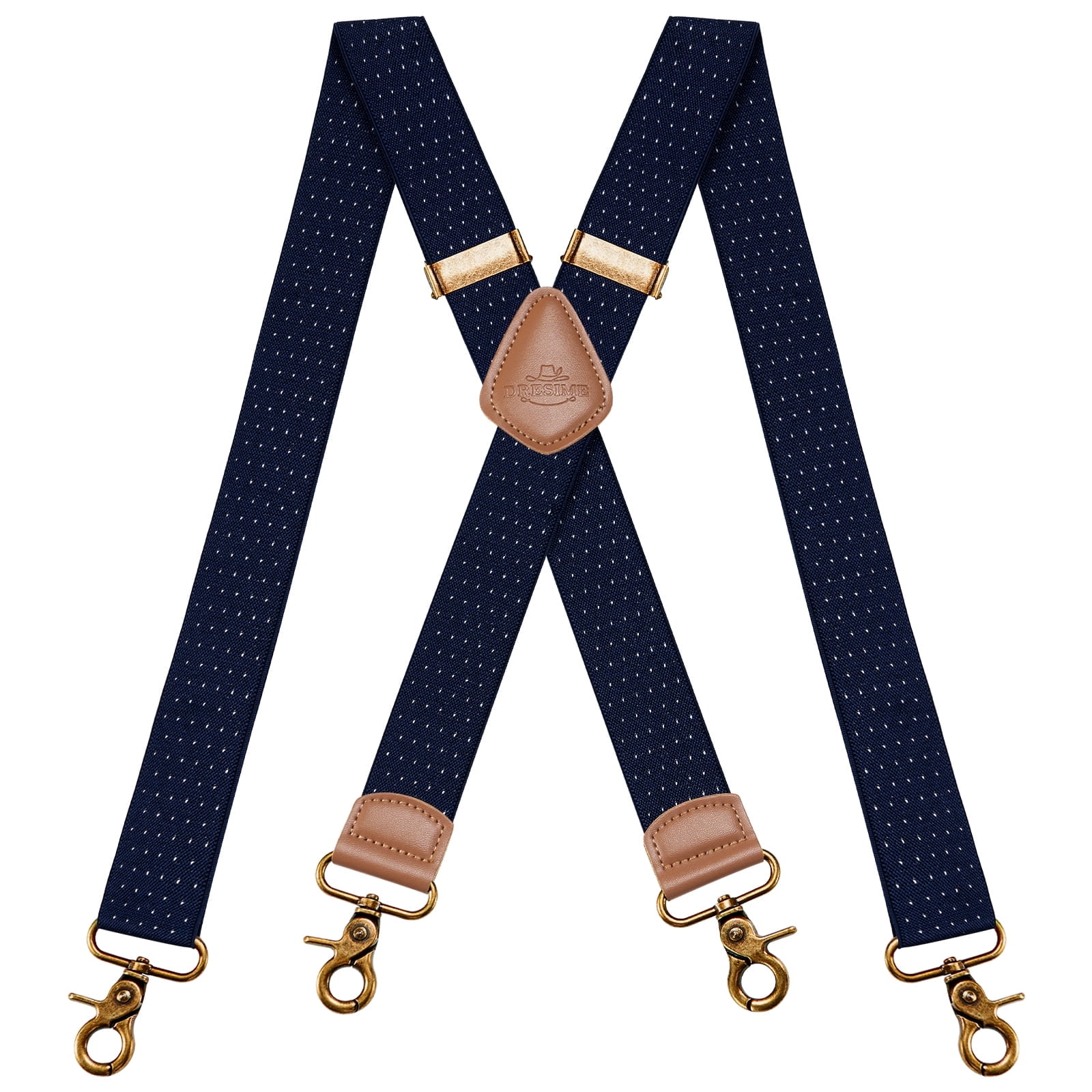 BIGLUFU Vintage Suspenders for Men Heavy Duty 4 Snap Hooks for Belt ...