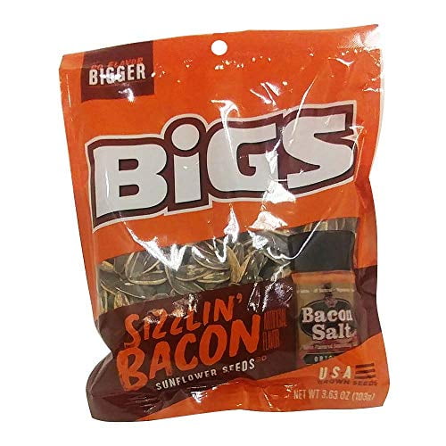 Bigs Sunflower Seeds Sizzli'n Bacon, 5.35 oz | Pack of 12 - Walmart.com