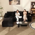 BIGSYY 106.3" L-Shaped Modular Sectional Couch, Deep Seat Modular Couch ...