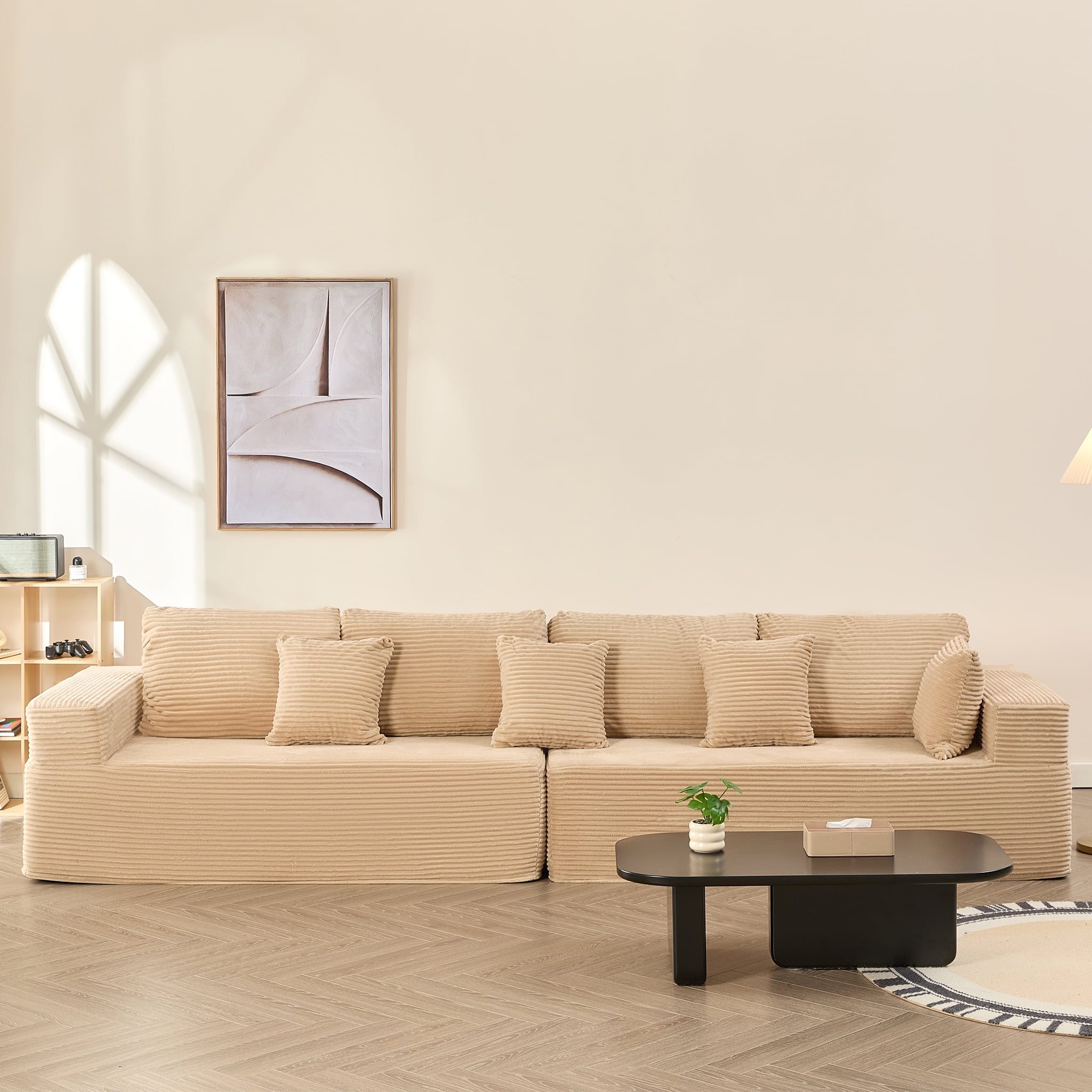 BIGSYY 137" Modular Sleeper Sofa for Adults - Memory Foam, Extra-Deep ...