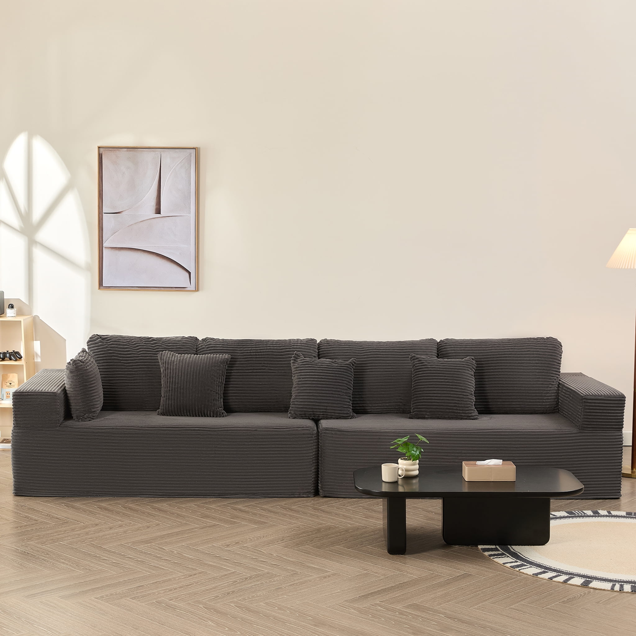 BIGSYY 137" Modular Sleeper Sofa for Adults - Memory Foam, Extra-Deep ...