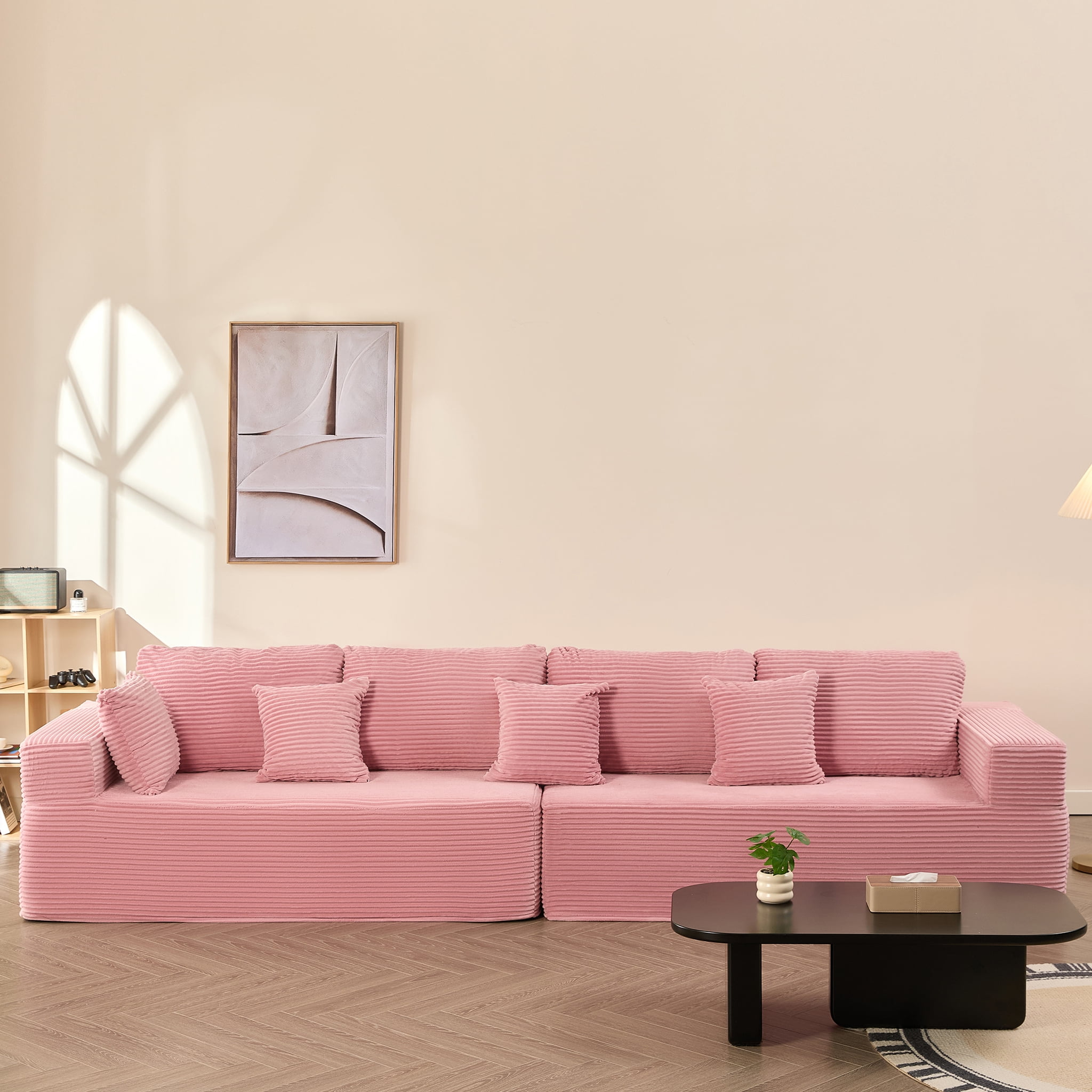 BIGSYY 137" Modular Sleeper Sofa for Adults - Memory Foam, Extra-Deep ...