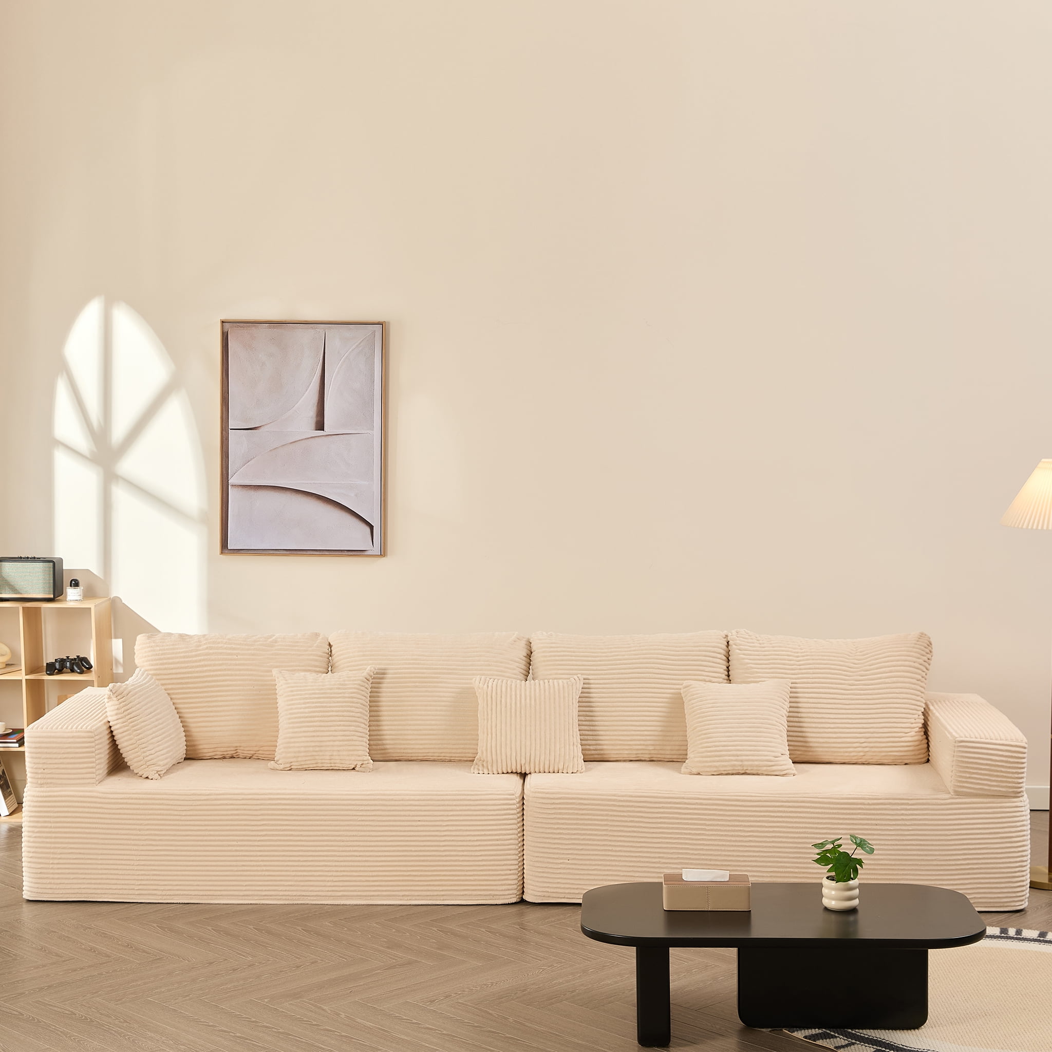 BIGSYY 137" Modular Sleeper Sofa for Adults - Memory Foam, Extra-Deep ...